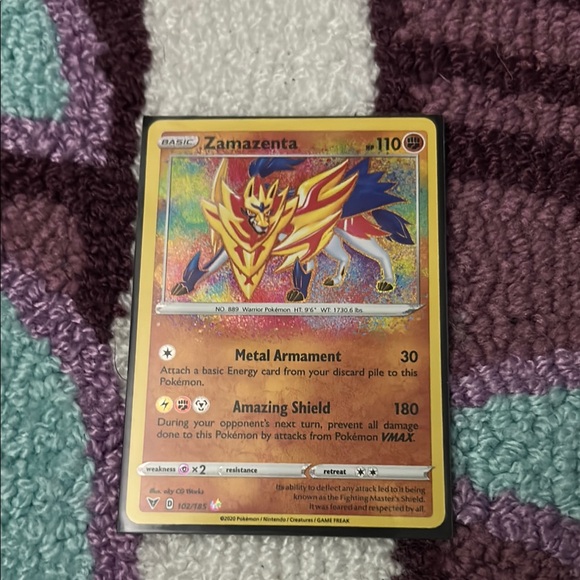 Pokemon | Toys | Pokemon Zamazenta Trading Card Gold And Red | Poshmark